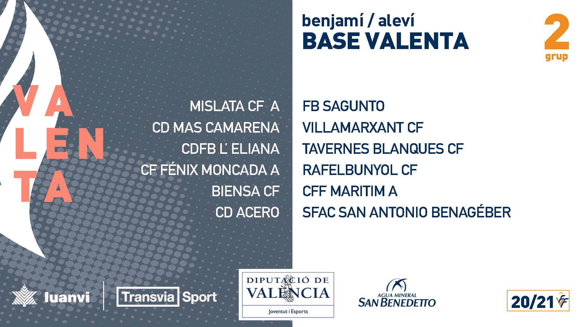 Estos son los 6 grupos de la Liga Base Valenta (benjamín/alevín) – FFCV