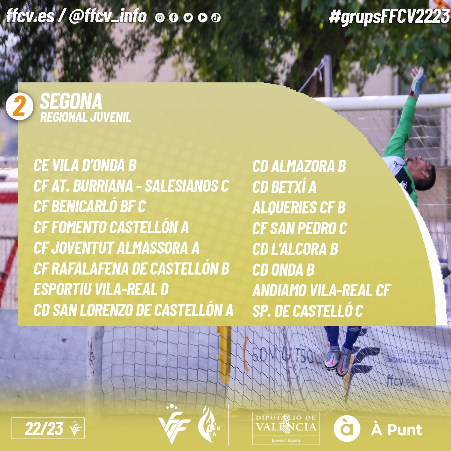 Estos son los 21 grupos y calendarios de la Segona Regional Juvenil de ...