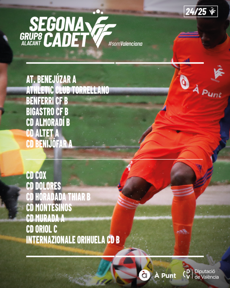 Estos son los 34 grupos de Segona Cadet para la temporada 2024/2025 – FFCV